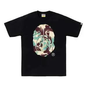 A BATHING APE A Bathing Ape Map Camo Ape Head Shark T-shirt 'black Multicolor' Black/multicolor