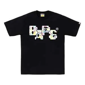 A BATHING APE A Bathing Ape Neon Camo 8bit Bape Logo T-shirt 'black' Black