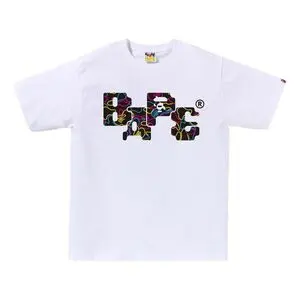 A BATHING APE Neon Camo 8bit Logo T-shirt - White