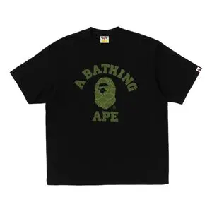 A BATHING APE College Monogram College Relaxed Fit T-shirt - Black