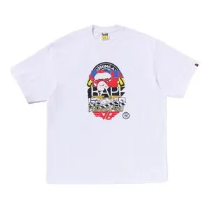 A BATHING APE Multi Logo Ape Head Relaxed Fit T-shirt - White