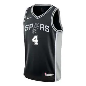 Nike Nba De'aaron Fox' San Antonio Spurs Icon Edition Swingman Jersey - Black