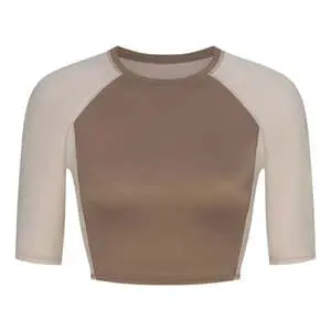 Nike X Skims Shine Padded Crop Top - Truffle/stone