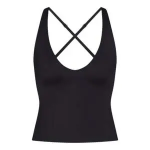 Nike X Skims Shine V-neck Tank - Obsidian