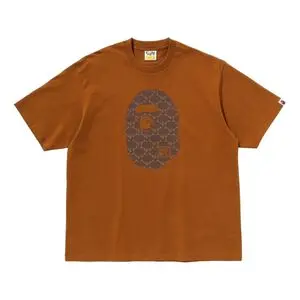 A BATHING APE College Monogram Ape Head Relaxed Fit T-shirt - Beige