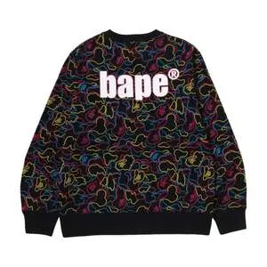 A BATHING APE Neon Camouflage Crewneck Sweatshirt