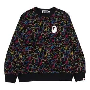 A BATHING APE Neon Camouflage Crewneck Sweatshirt - Multicolor