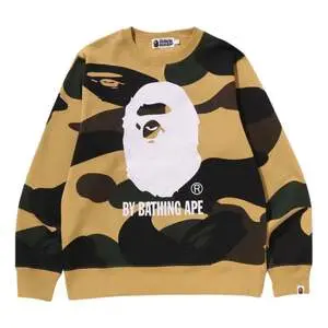 A BATHING APE Giant 1st Camo Crewneck - Yellow