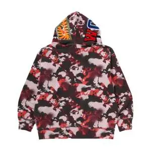 A BATHING APE Camouflage Shark Full Zip Hoodie - Red