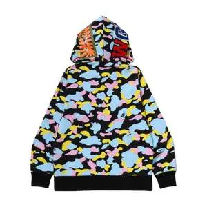 A BATHING APE Multi Camo Shark Full Zip Hoodie