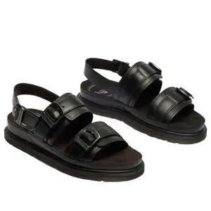 Dr. Martens Two Strap Orleans Leather Sandals - Black