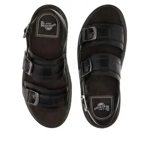 Dr. Martens Two Strap Orleans Leather Sandals - Black