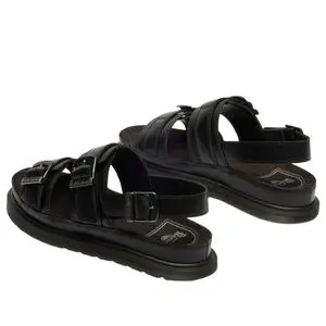 Dr. Martens Two Strap Orleans Leather Sandals - Black