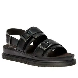 Dr. Martens Two Strap Orleans Leather Sandals - Black