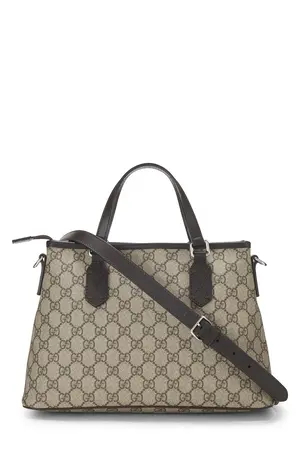 Gucci Gg Supreme Canvas Zip Tote - Beige