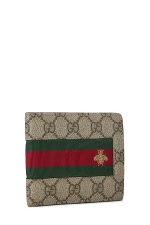 Gucci Gg Supreme Canvas Web Bee Bifold Wallet