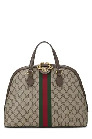 Gucci Original Gg Supreme Ophidia Dome Shoulder Bag - Brown