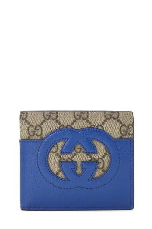 Gucci Gg Supreme Canvas Bifold Wallet - Blue
