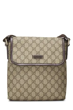 Gucci Gg Supreme Canvas Messenger Bag - Beige