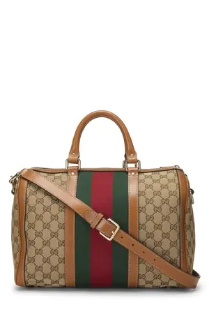 Gucci Original Gg Vintage Web Boston Bag