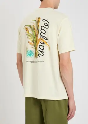 MALBON Origin Printed Cotton T-shirt - Cream