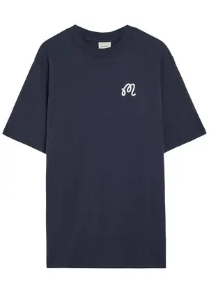 MALBON Origin Printed Cotton T-shirt - Navy