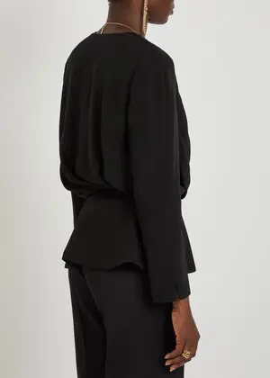 Chloé Draped Woven Wrap Blouse