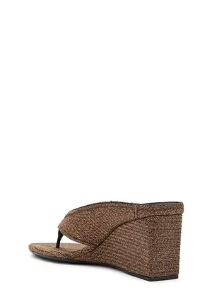 Alaïa Cube 75 Raffia Thong Wedge Mules