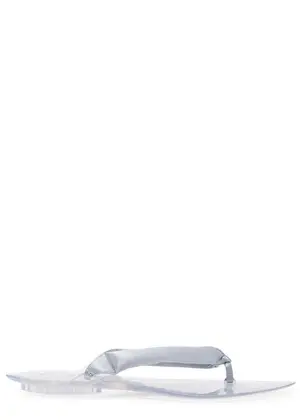 Alaïa Satin And Tpu Flip Flops - Silver