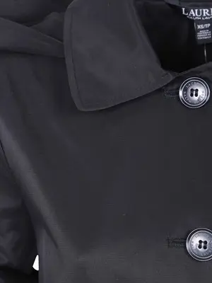 Ralph Lauren Single Breasted Hooded Coat - Black