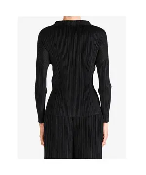 PLEATS PLEASE BY ISSEY MIYAKE Mock Neck Long Sleeve Shirt