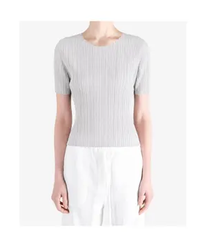 Issey Miyake Short Sleeve Crewneck Top