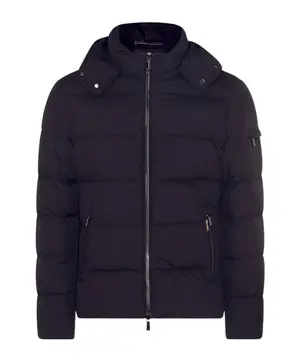 MOORER Hooded Quilted Down Jacket - Black