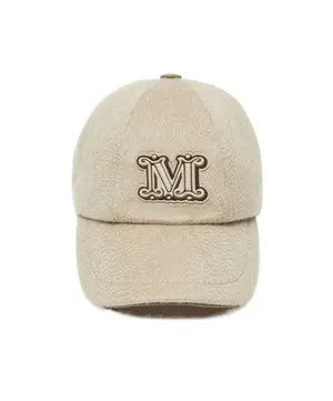 Max Mara Cashmere Drap Baseball Cap Sand
