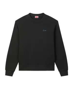 Kenzo Signature' Embroidered Sweatshirt In Cotton - Black