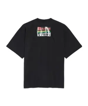 Balenciaga Bumper Stickers Medium Fit T-shirt - Black