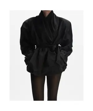 Magda Butrym Draped Collar Cotton-silk Blend Jacket