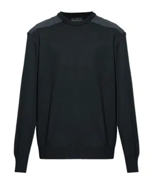 PAUL  SHARK Paul & Shark Wool Shoulder-patch Sweater - Black