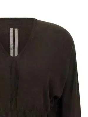 Rick Owens Bat-sleeve Cropped Wool Sweater - Brown