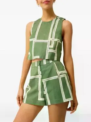 MARIE OLIVER Fallon Geometric Print Top