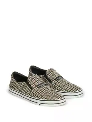 Dolce & Gabbana Houndstooth Wool Dg Sailing Sneakers - Neutrals
