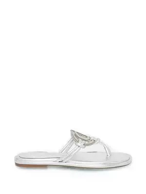 Guess Crystal-embellished Logo Plaque Flip Flops