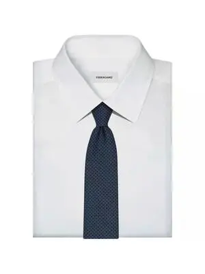 FERRAGAMO Micro Gancini Silk Jacquard Tie
