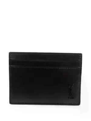 Saint Laurent Tiny Cassandra Card Case - Black