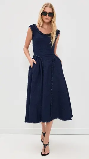 SELF-PORTRAIT Boucle Midi Dress