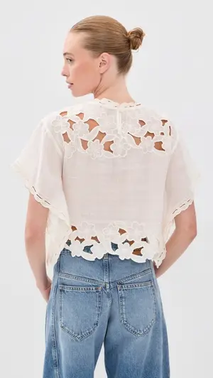 Isabel Marant Étoile Top With Embroidered Cutouts