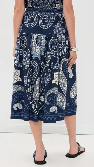 Sea Emelina Print Midi Skirt