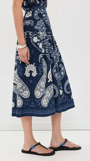 Sea Emelina Print Midi Skirt