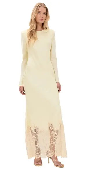 SELF-PORTRAIT Lace Hem Maxi Dress