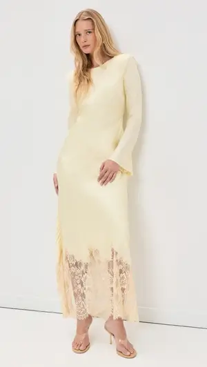 SELF-PORTRAIT Lace Hem Maxi Dress